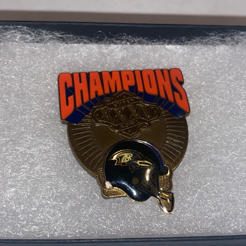 BAL-RAVENS TEAM NFL. SUPERBOWL 35 CHAMPIONS LAPEL PIN. RARE. VINTAGE ...