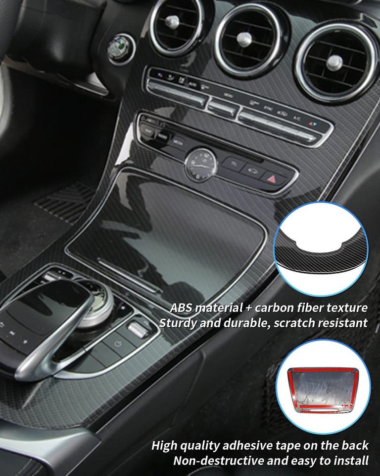 Center Console Gear Shift Panel Frame Cover Trim, Carbon Fiber Pattern ...