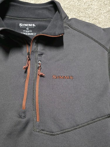Simms 1/4 Zip Fishing Sweatshirt Pullover Outdoor Mens M Gray | eBay