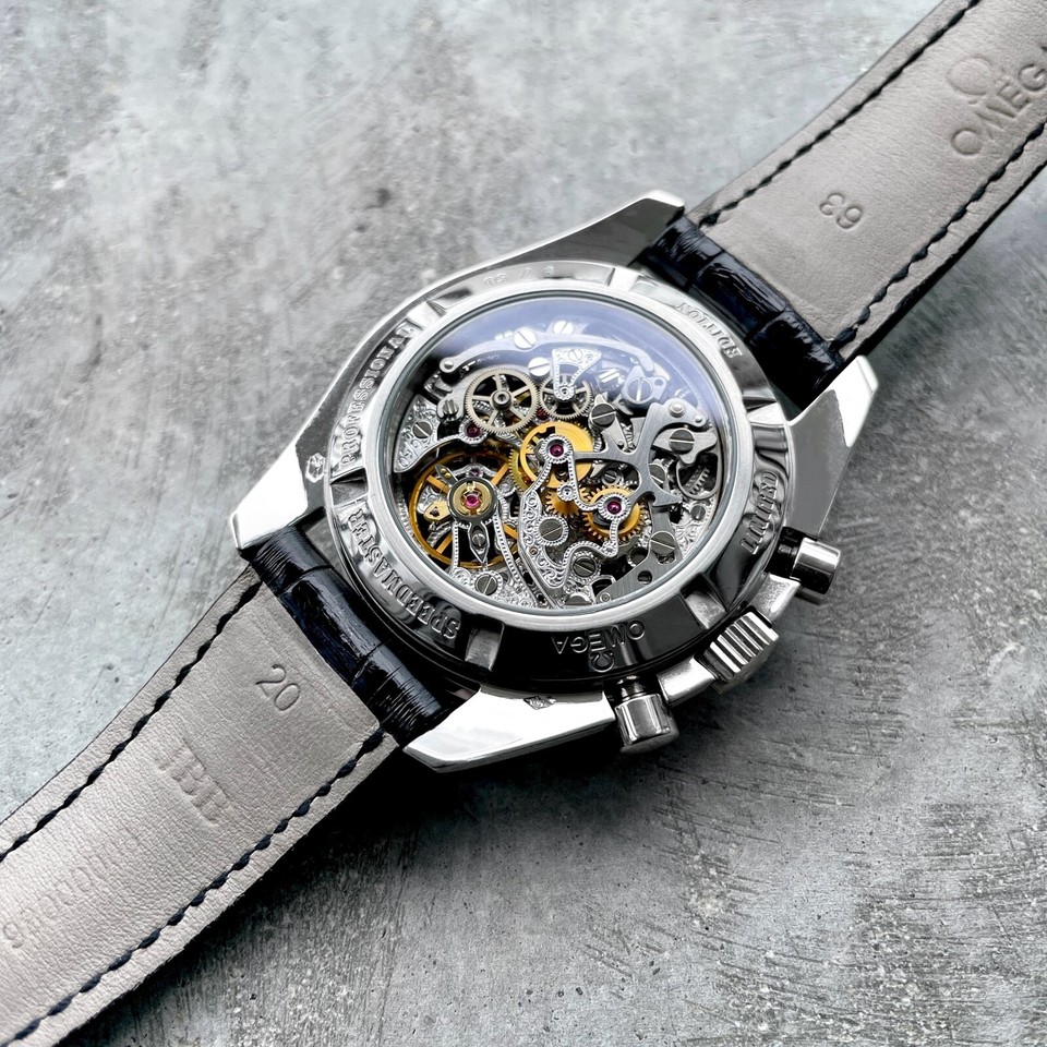 1994 Omega Speedmaster Apollo XI 25TH Platinum Skeleton 3096.30 - 50 ...