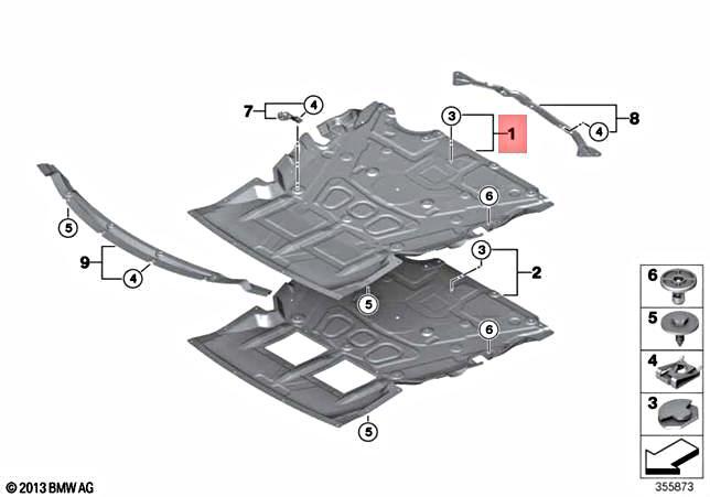 Genuine BMW Hybrid 3 F20 F21 F22 F23 F30 F31 F32 Underbonnet Screen ...