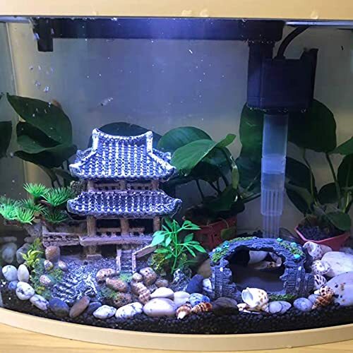 Classical Temple Aquarium Decorations Asian Castle Thematic Safe Resin ...