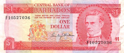 Barbados $1 ND. 1973 P 29a Series F Circulated Banknote ESF | eBay