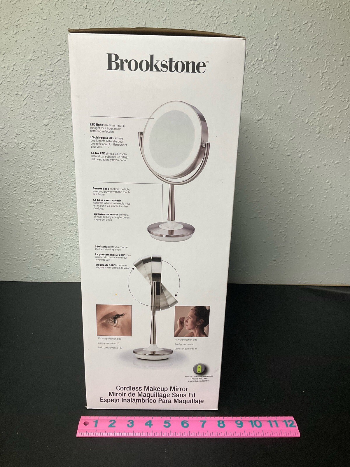 Brookstone 10X 1X Natural Light Tabletop Makeup Mirror | Saubhaya Makeup