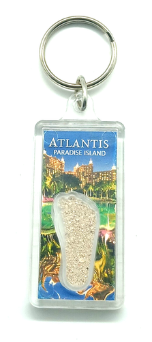 Vintage Atlantic Paradise Island Bahamas Read Sand Foot Keyring Keyring ...