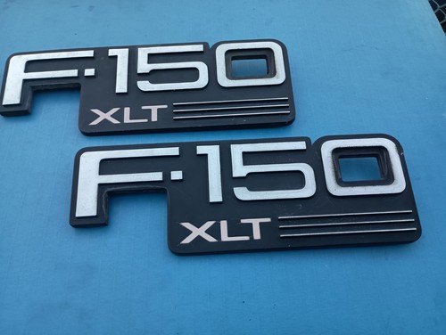 FORD F150 F-150 XLT SIDE FENDER 1992-1996 EMBLEMS LOGO BADGE SET OEM ...
