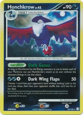 1x Honchkrow - 10/123 - Holo Rare - Reverse Holo Lightly Played Pokemon ...