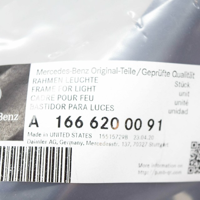 Mercedes-Benz M-class Front Left Headlight Frame A1666200091 2015 ...