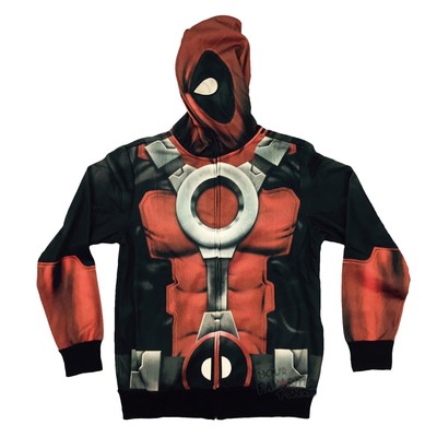 Deadpool Fleece Mask Marvel Comics Adult Hoodie | eBay