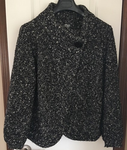Classiques Entier Knit Jacket Blazer Sweater Black White Cotton Wool ...