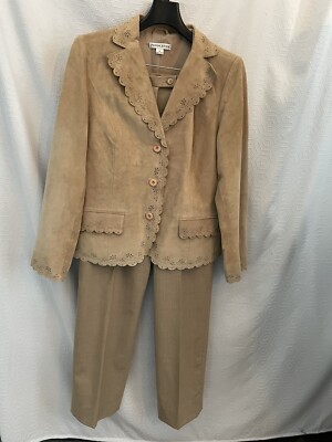 Pendleton Pant Suit Leather Suede Blazer Wool Pants 10 | eBay