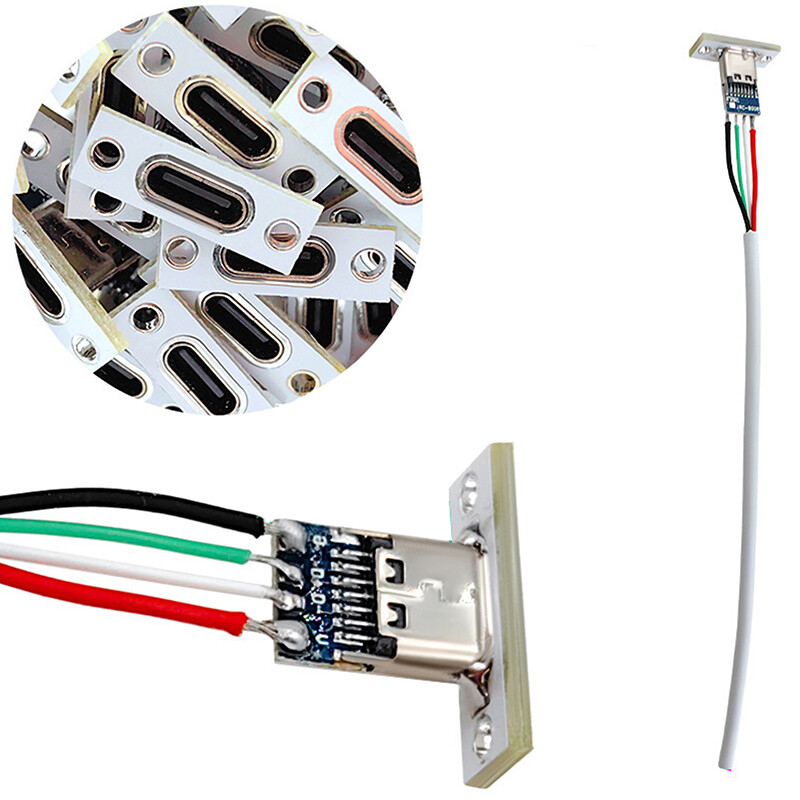 Type-C Jack 4 P Welding Wire Female Mobile Phone Charging Port Socket ...