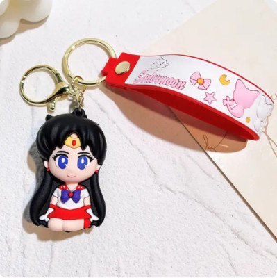 Sailor Moon Action Anime Cartoon Kawaii Keychain Creative Rei Hino ...