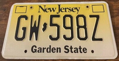 New Jersey Garden State License Plate GW 598Z | eBay