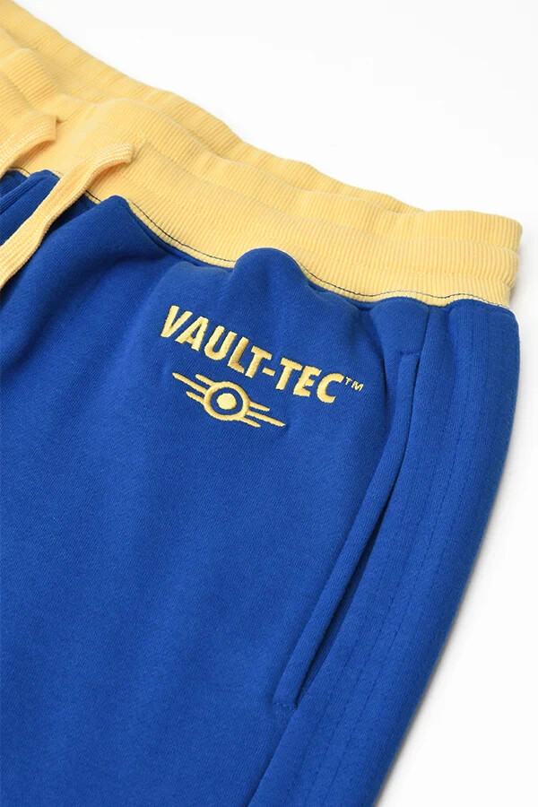 Fallout Vault Tec Embroidered Logo Adjustable Jogger Pants Blue Yellow ...