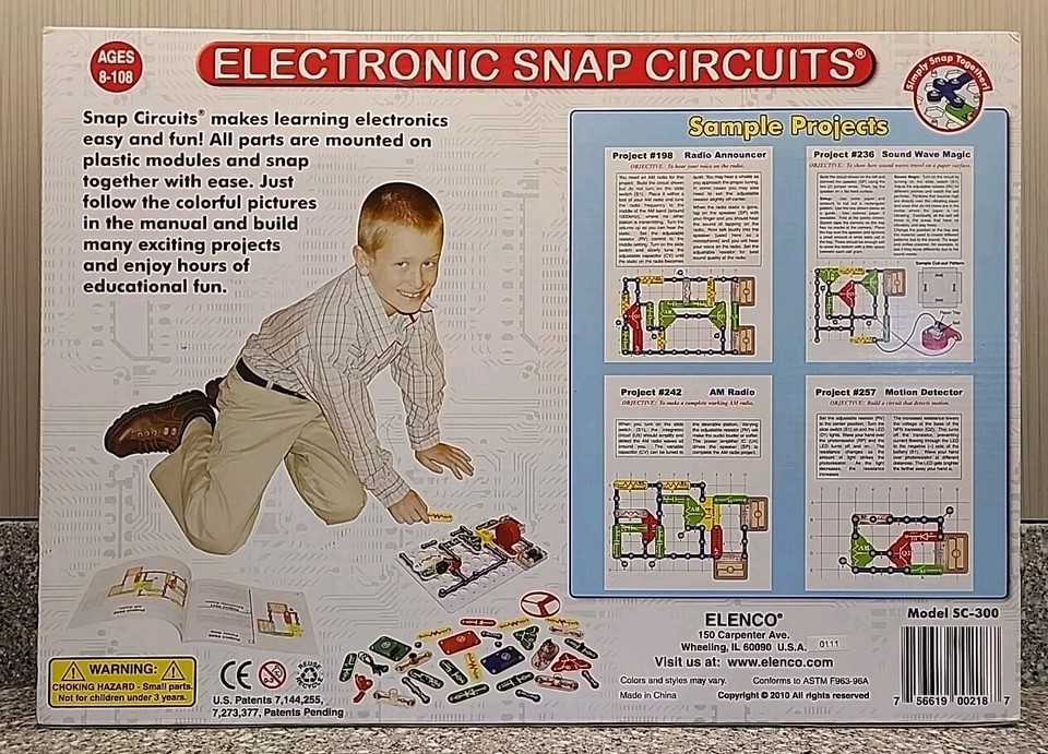 Electronic Snap Circuits 300 Experiment Kit SC-300 2010 Elenco Sealed ...
