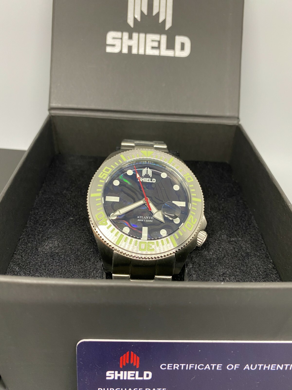 Shield Atlantis Automatic Black Abalone Dial Men's Watch SLDSH108-2 | eBay