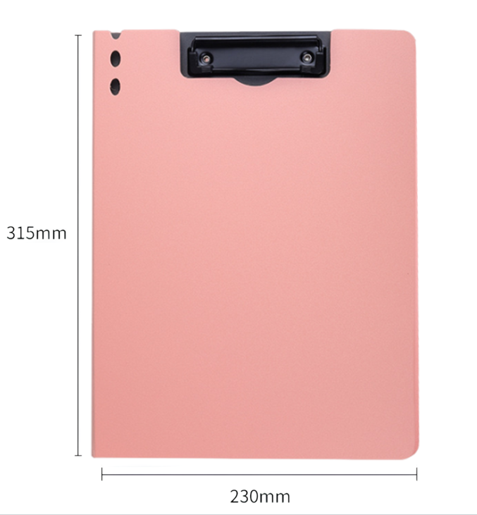 4 Foldable Plastic Clipboards: Pink, Vertical Opening, with Protective ...