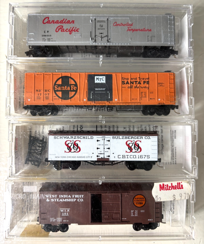 N Scale Micro-Trains Lot 4 Canadian Pacific Santa Fe Schwarzchild Ice ...