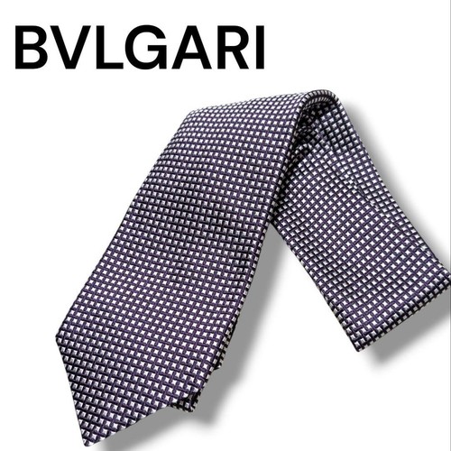 Good condition BVLGARI tie, sette pieghe, all-over pattern, silk, Italy ...