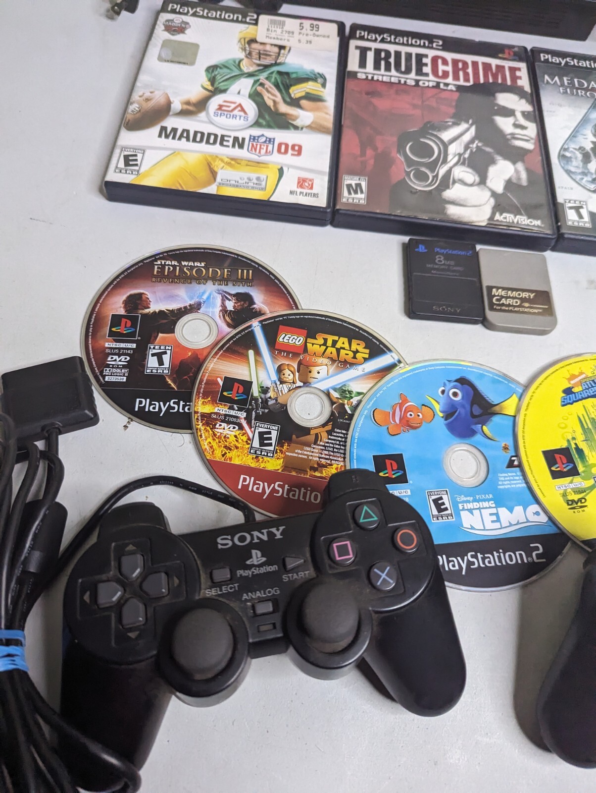 SONY PLAYSTATION 2 PS2 Fat Console Lot Bundle w/ OEM Controllers and 8 ...