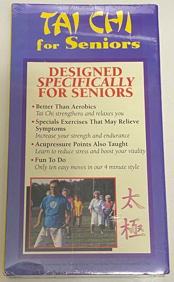 1993 TAI CHI FOR SENIORS VHS TAPE BRAND NEW EXERCISE FUN ACTIVITY REHAB ...