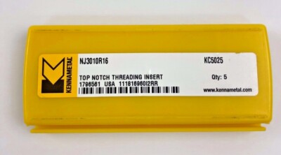 BOX of 5 - Kennametal, NJ3010R16, KC5025 Top Notch Threading Insert | eBay