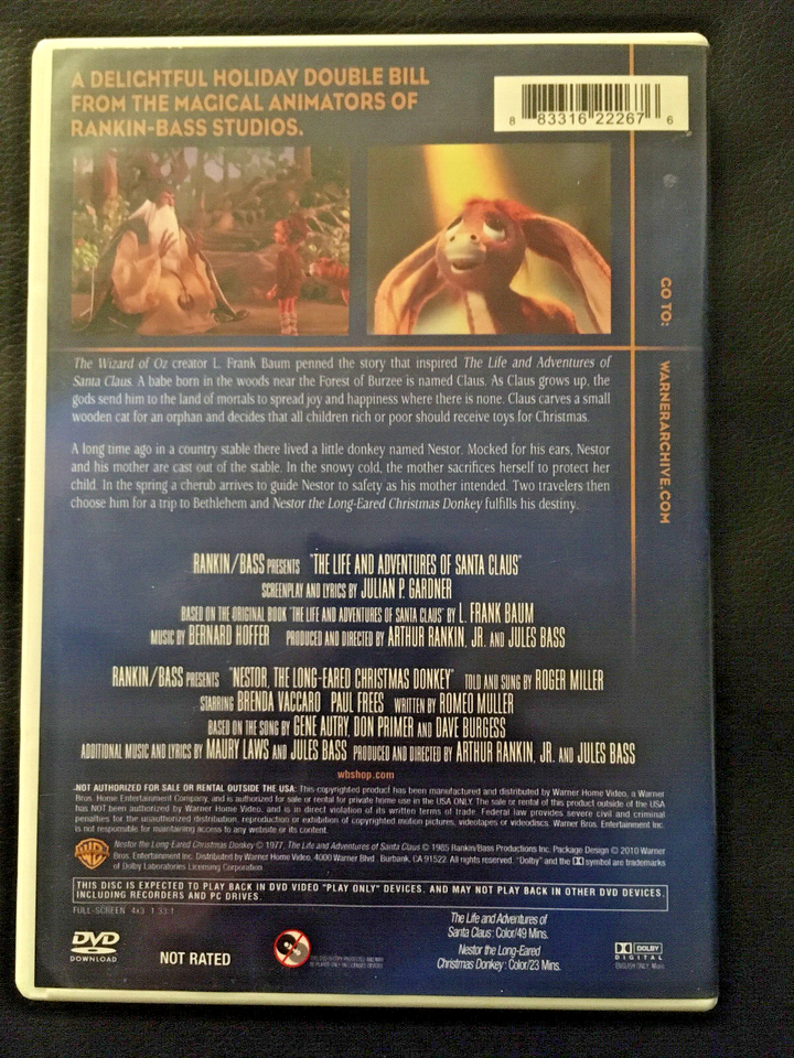 Life And Adventures Of Santa Claus / Nestor The Christmas Donkey DVD ...