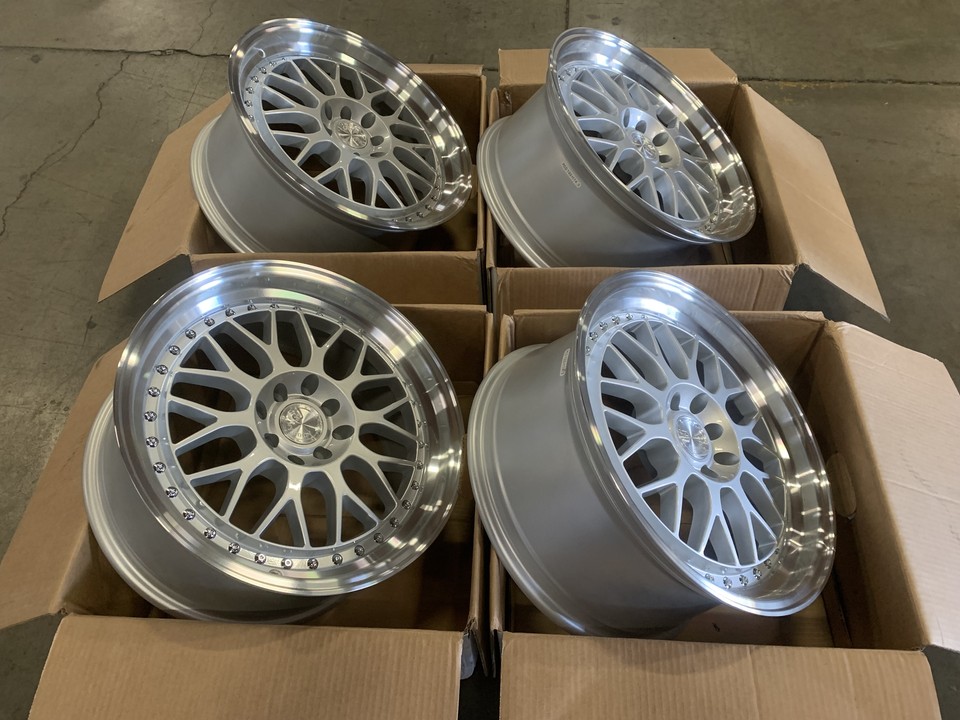 17x8 +35 Aodhan AH02 4x100,4x114.3 Silver w/Machined Lip Wheels (Used ...