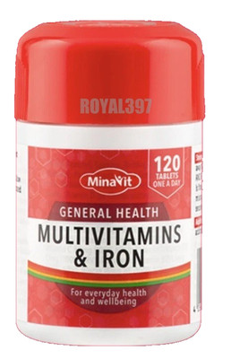 Minavit Multivitamins & Iron For Everyday Health And Wellbeing – 120 ...