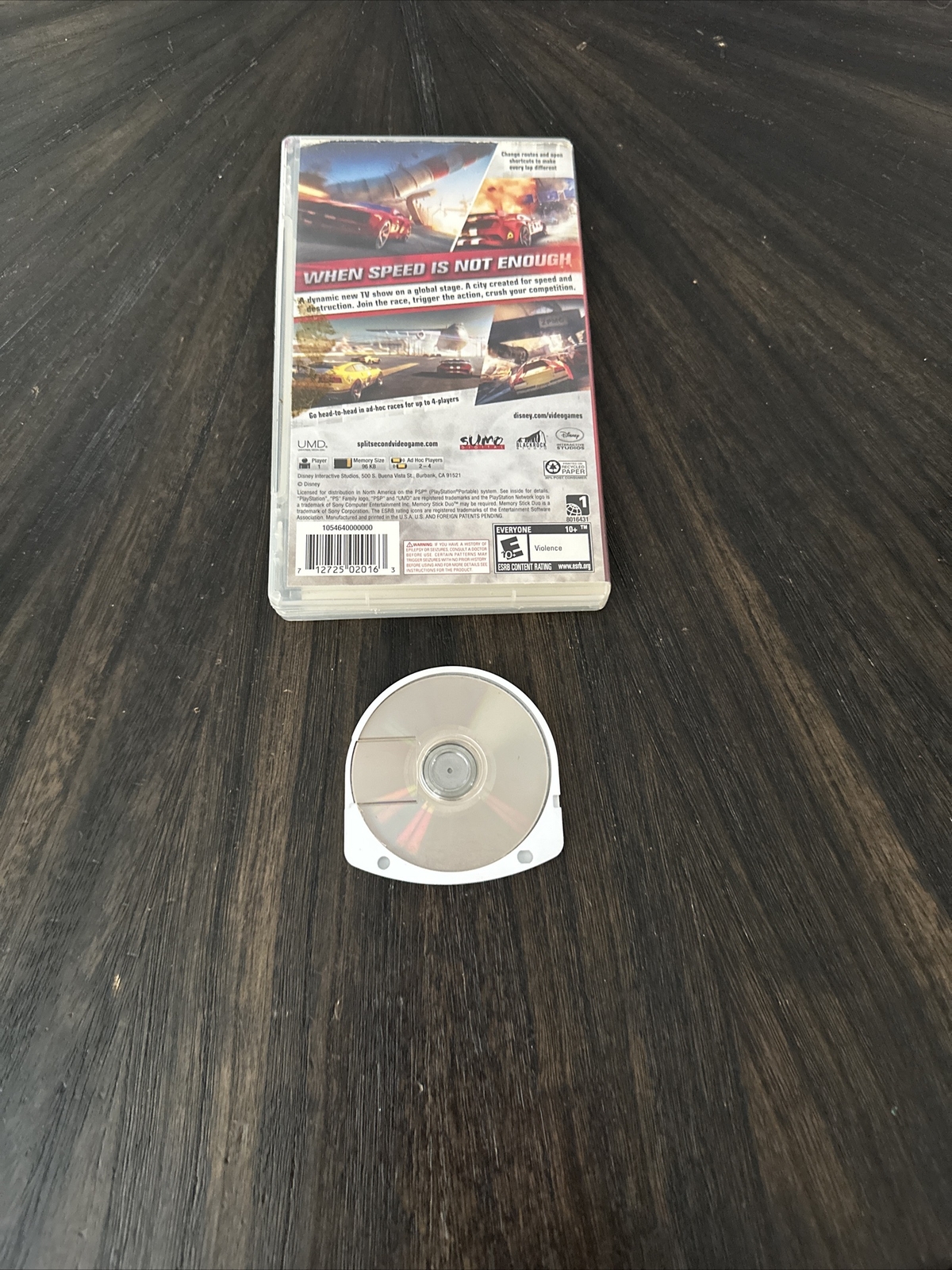 PlayStation PSP Game Split/Second Case And Game Only No Manual ...