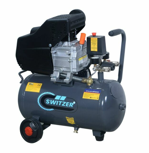 Switzer 24 Litre 2hp 8 Bar 230v 6.7cfm Air Compressor - Grey for sale ...