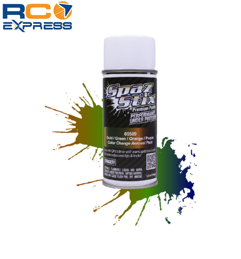 Spaz Stix Color Change Aerosol Paint Gold/Green/Orange/Purple 3.5oz Can ...