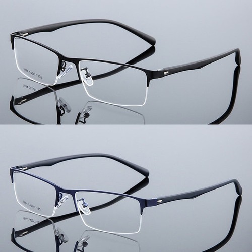 Half Rim Mens Eyeglasses Frames optical Glasses Frame Eyewear Rectangle ...