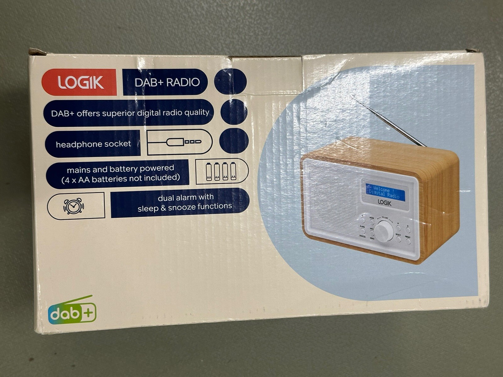 LOGIK LHDR23 PORTABLE DAB FM ALARM RADIO LCD DISPLAY MAINS OR BATTERY ...