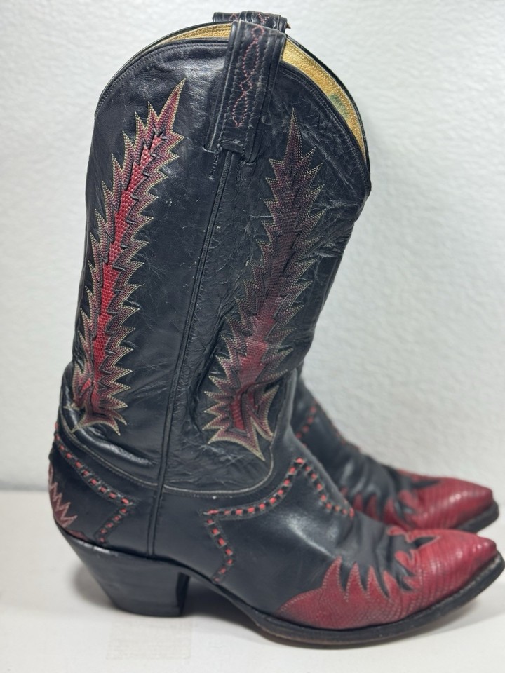 Tony Lama 6853 Fire Walker Vintage Gold Label Cowboy Boots Mens 9.5 D | eBay