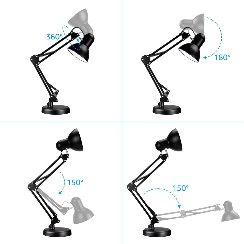 Swing Arm Desk Lamp Clamp Light Work Bench Computer Artist Drafting ...