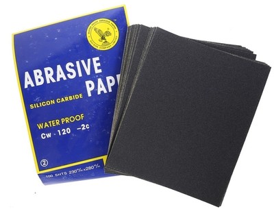WATERPROOF SILICON CARBON ABRASIVE PAPER 120 GRIT X 100 SHEETS | eBay ...