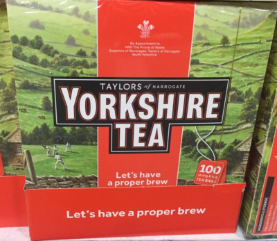 YORKSHIRE TEA BOX 100x TEA BAGS BY TAYLORS OF HARROGATE PREMIUM NEW ...