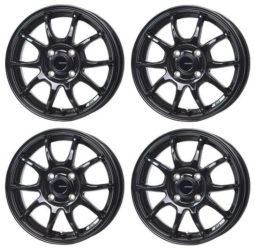 4x G.SPEED G06 13x4.0 +45 4x100 MBK Black Light Track Rims Kei Tora ...
