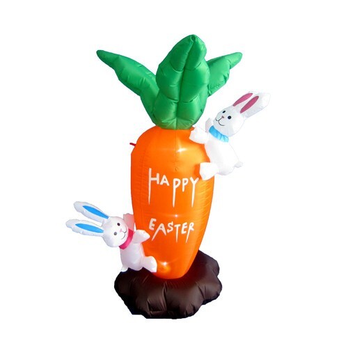 BZB Goods Easter Inflatable Giant Carrot with Cute Bunny Decoration | eBay