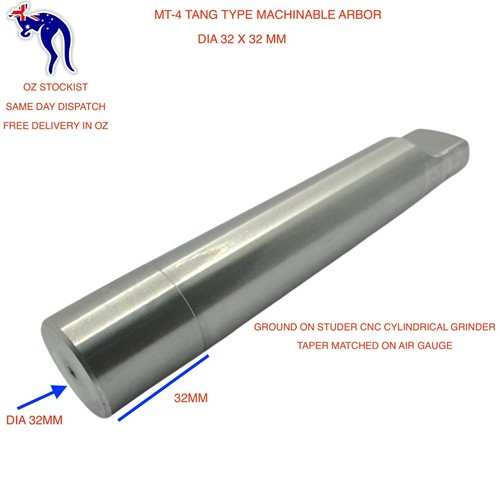 Blank Morse Taper Machinable Arbor MT4 WITH Tang GROUND ON CNC GRINDER ...