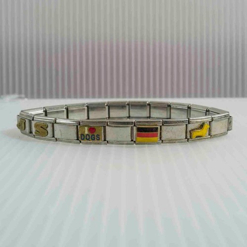 Dolceoro Blinq Italian Stainless Steel Charm Bracelet with Dachshund ...