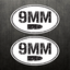 2X 9MM Ammo Can Vinyl Decal Bumper Sticker Car Gun Handgun Oval Sticker ...