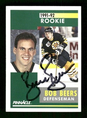 1991-92 Pinnacle 326 Bob Beers RC signed auto autograph MZ bxcp59 | eBay