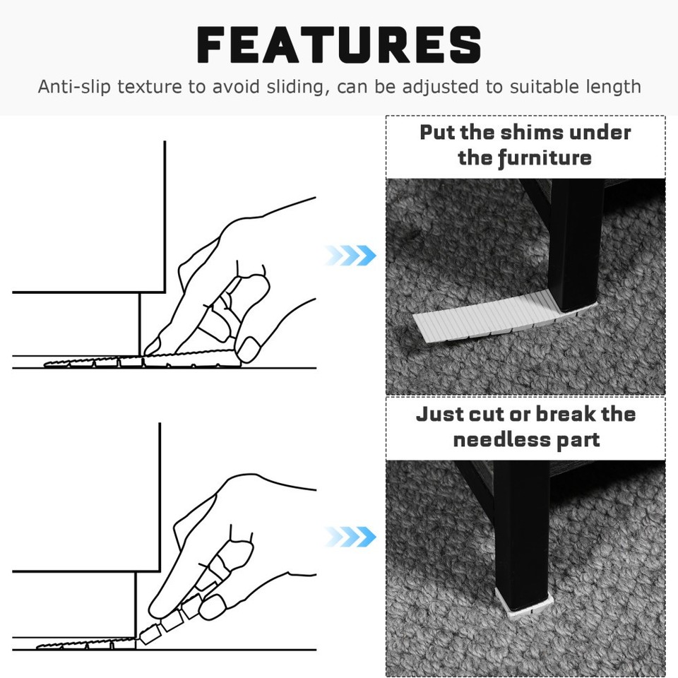 20 Pcs Leveling Shims for Furniture Adjustable Levels Leg Levelers ...