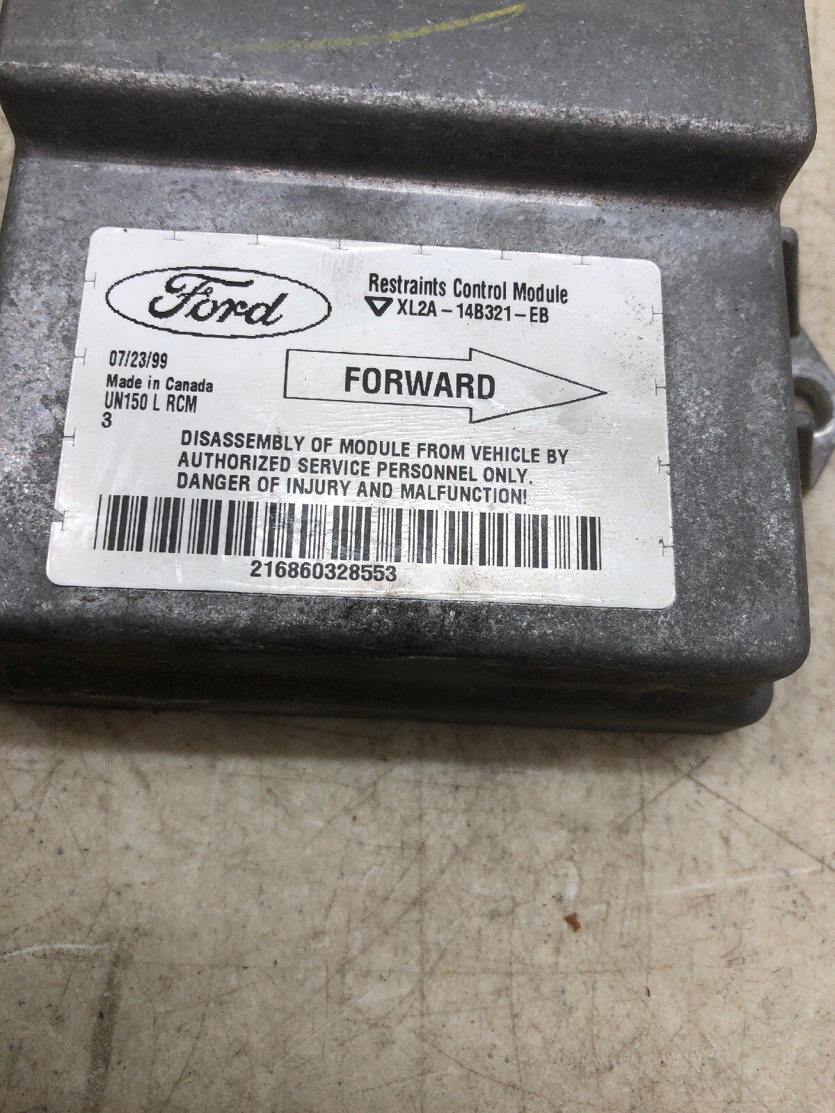 1999. - 2001 Ford Explorer Air Bag Module XL2A14B321EB Airbag B46 ...