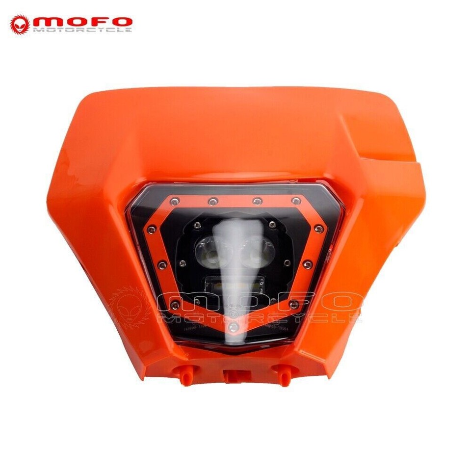 MX Enduro Supermoto LED Headlight Low+High+DRL For KTM 250 300 350 450 ...