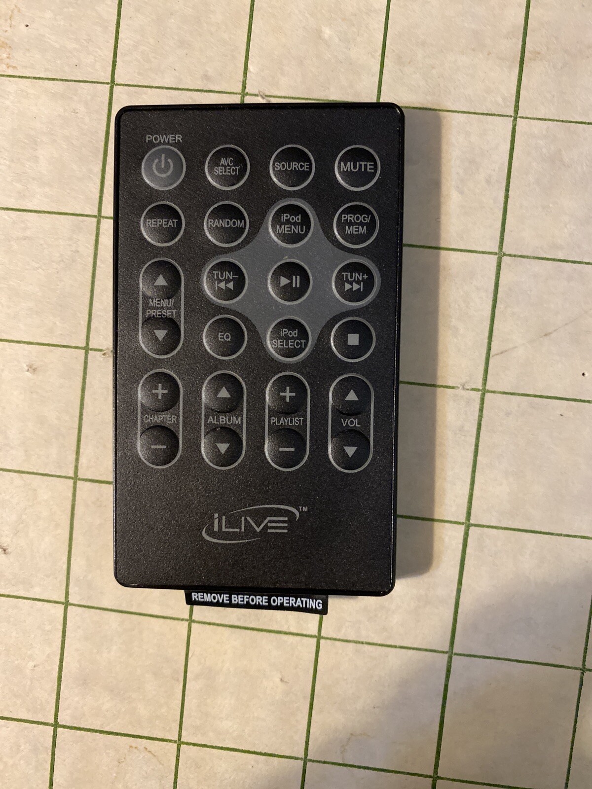 NEW iLIVE REM-IJ309B IPOD DOCKING STATION KARAOKE AUDIO Remote Control ...