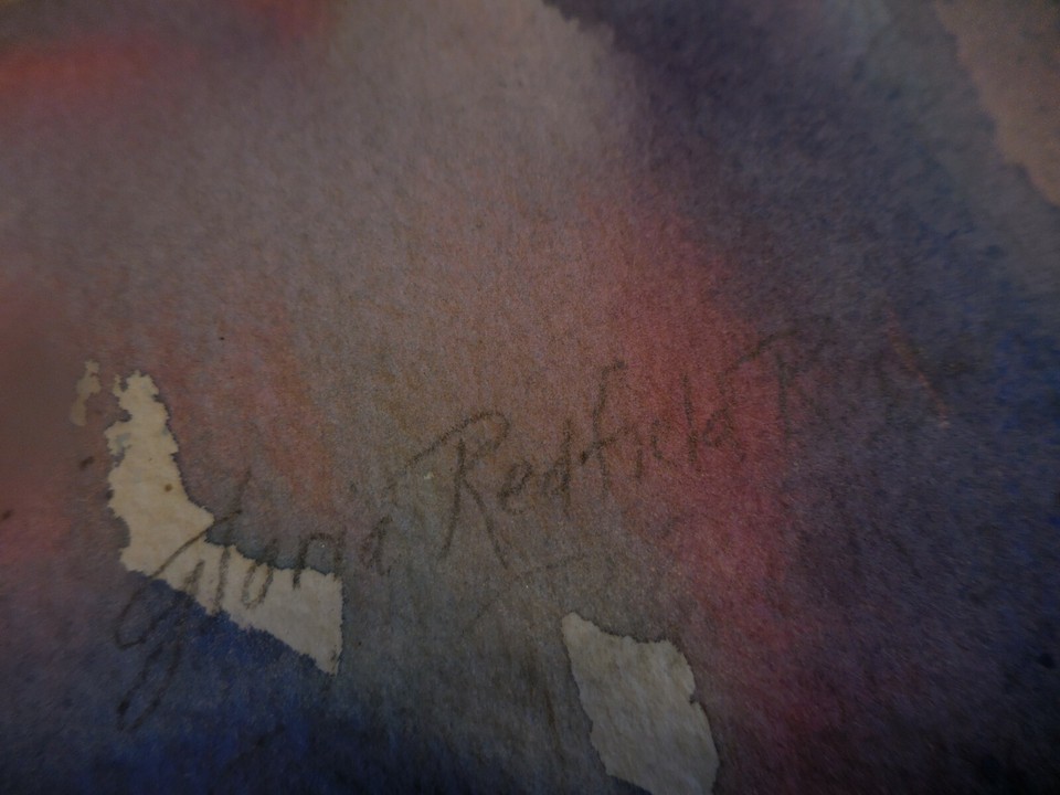 Vintage Abstract Watercolor painting of Woman Signed Gloria Redfield ...